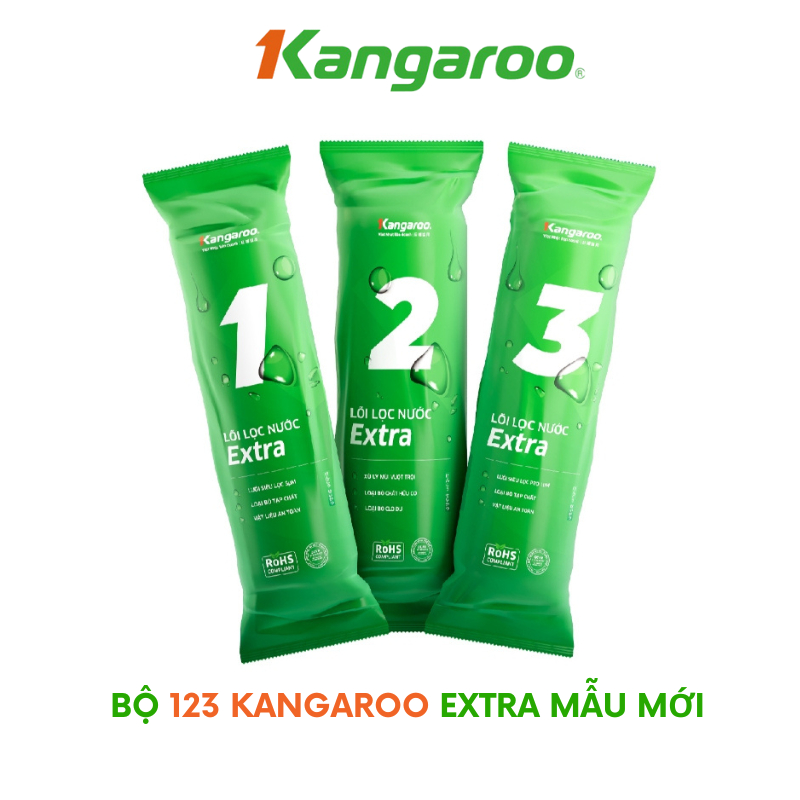 Bộ 3 Lõi Lọc Kangaroo Extra 123 Mẫu Mới 2024 Thiết Kế Vỏ Check Hàng Chính Hãng | Shopee Việt Nam
