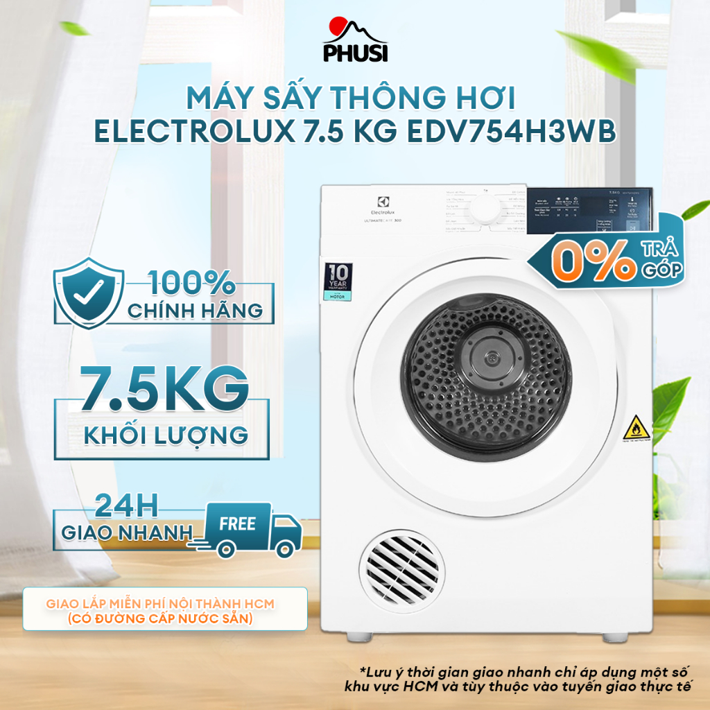 EDV754H3WB Máy sấy thông hơi Electrolux 7.5 kg EDV754H3WB - [MIỄN PHÍ ...