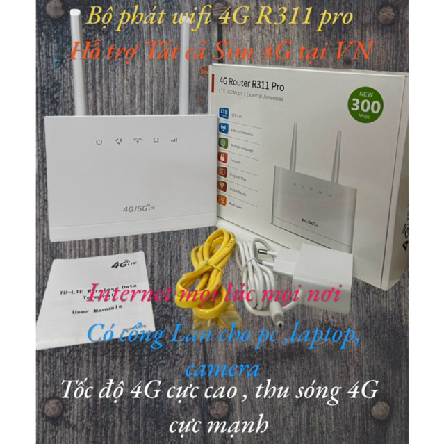 { Rẻ Vô Địch }. Bộ Phát Wifi 4G Model R311 Pro Cắm Điện 01 Cổng Lan ...