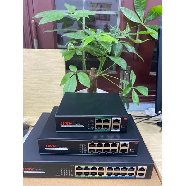 Switch chia mạng kèm POE 4,8 cổng (+2 uplink) HRUI-ONV 10/100 Mbps ...