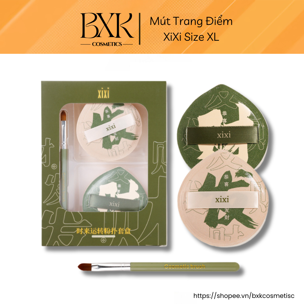 Bông mút XIXI size XL siêu mềm mịn mút trang điểm tán kem nền ẩm và khô không thấm kem kèm cọ ...
