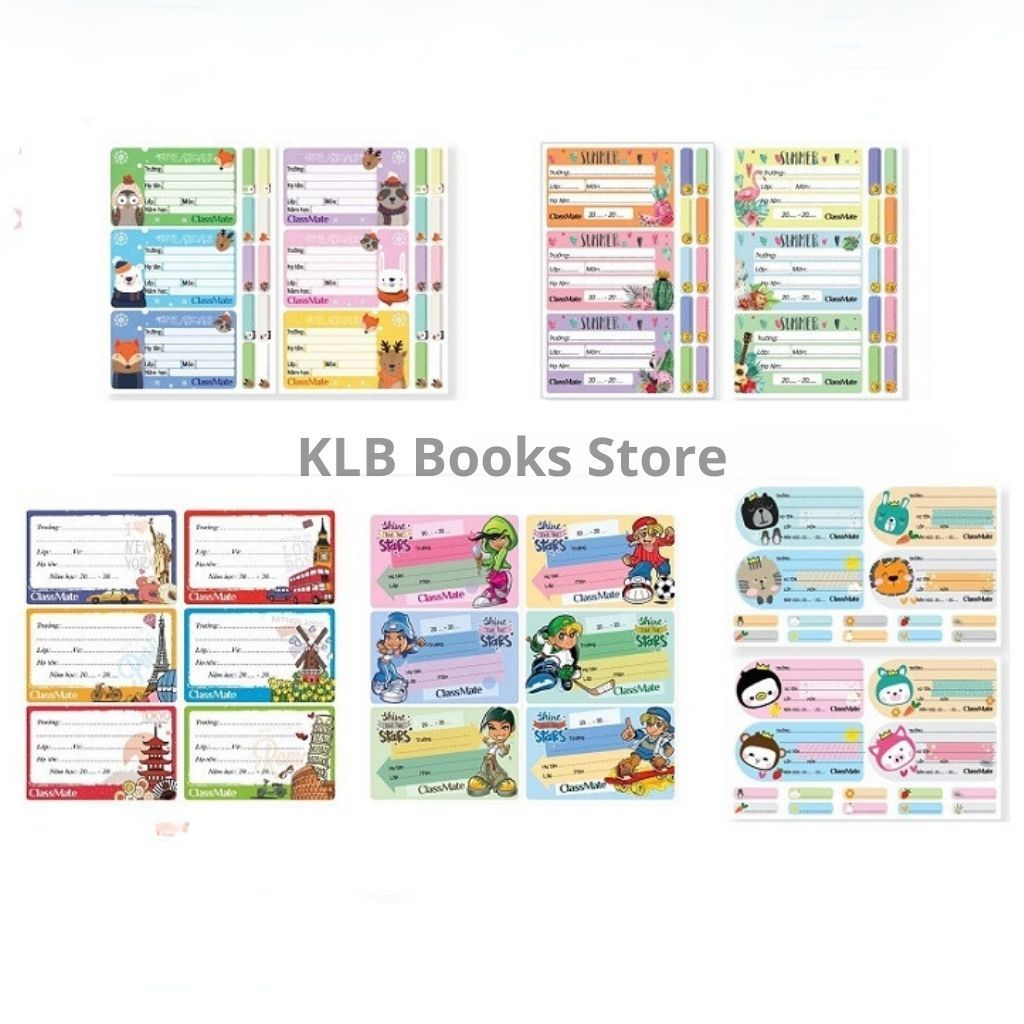 Nhãn Vở Decal Bóc Dán Classmate NT204/ NT205/ NT218/ NT223/ NT224/ NT226/ NT227/ NT231 - 15c ...