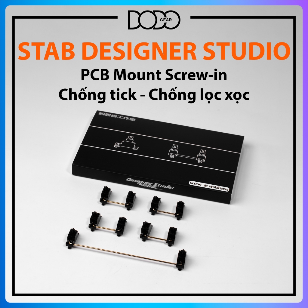 Bộ stab stabilizer PCB mount Screw-in Designer Studio chất liệu POM ...