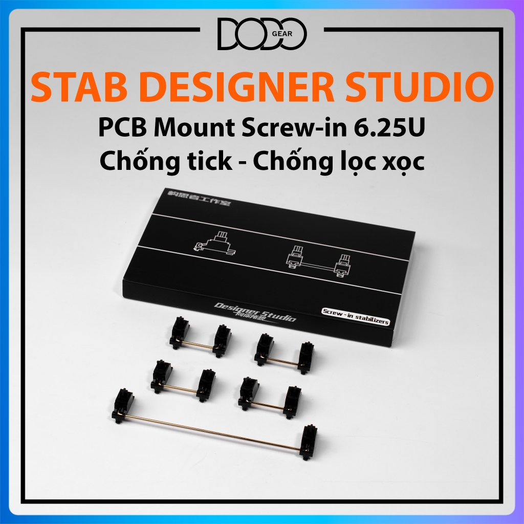 Bộ stab stabilizer PCB mount Screw-in Designer Studio chất liệu POM ...