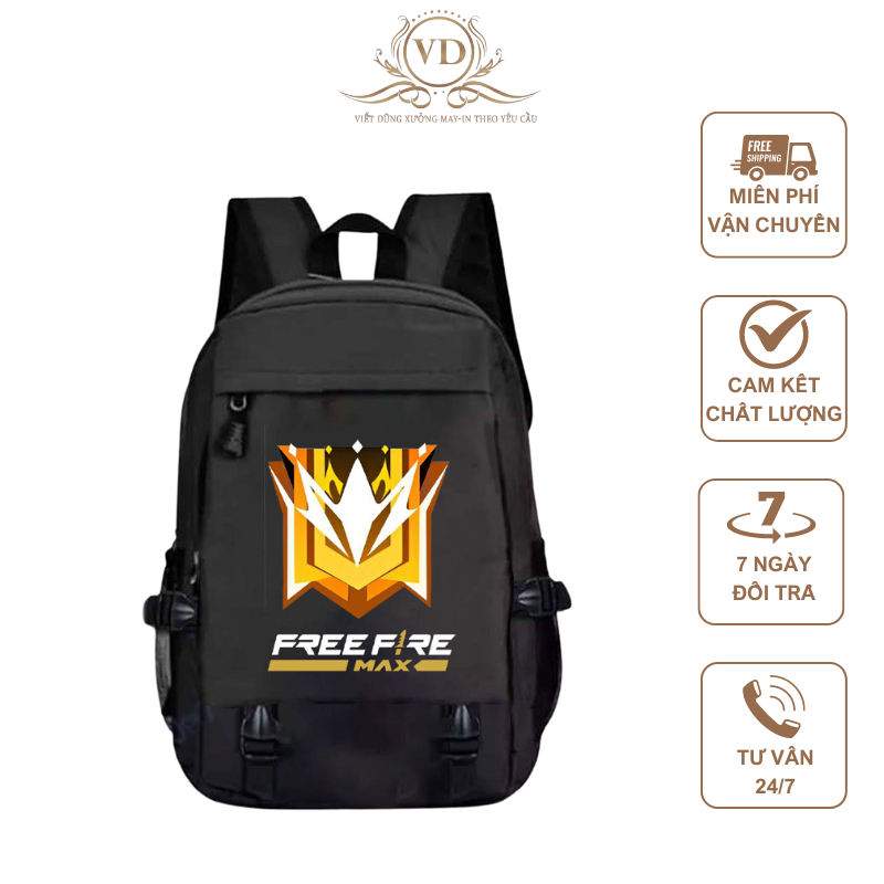 Balo freefire, cặp freefire, balo đi học in 3D rank thách đấu, rank ...