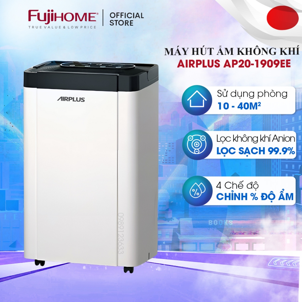 Máy hút ẩm lọc không khí 40m2 AIRPLUS Nhập Khẩu thương hiệu Mỹ, 4 chế độ hút ẩm lọc không khí ...