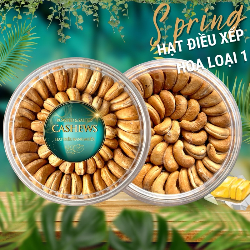 {Quà Tặng} Hạt Điều Rang Muối 500g,300g đóng hộp Meca dầy Hủ thuỷ tinh ...