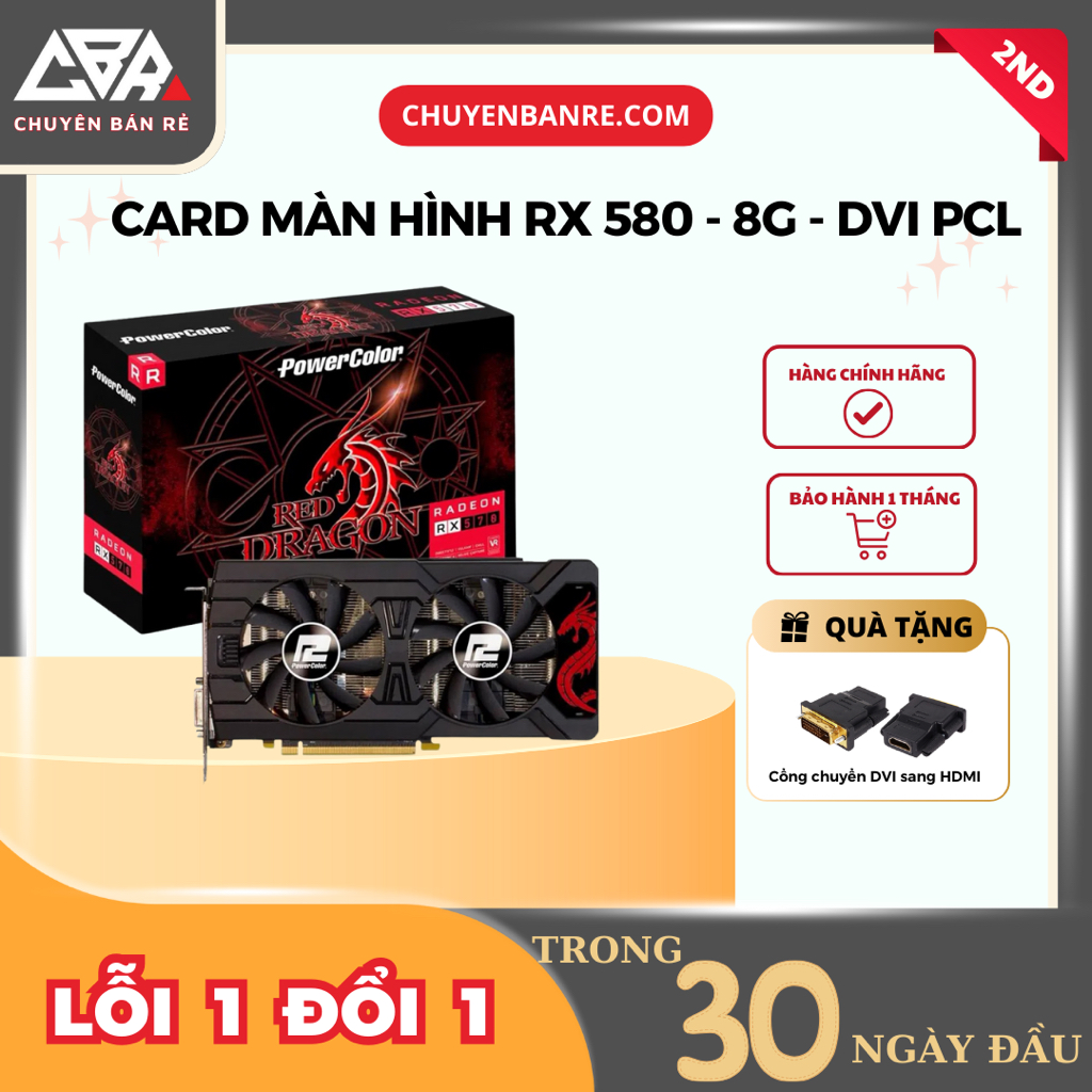 CARD MÀN HÌNH RX 580 / 570 - 8G - DVI Asus PCL | Shopee Việt Nam