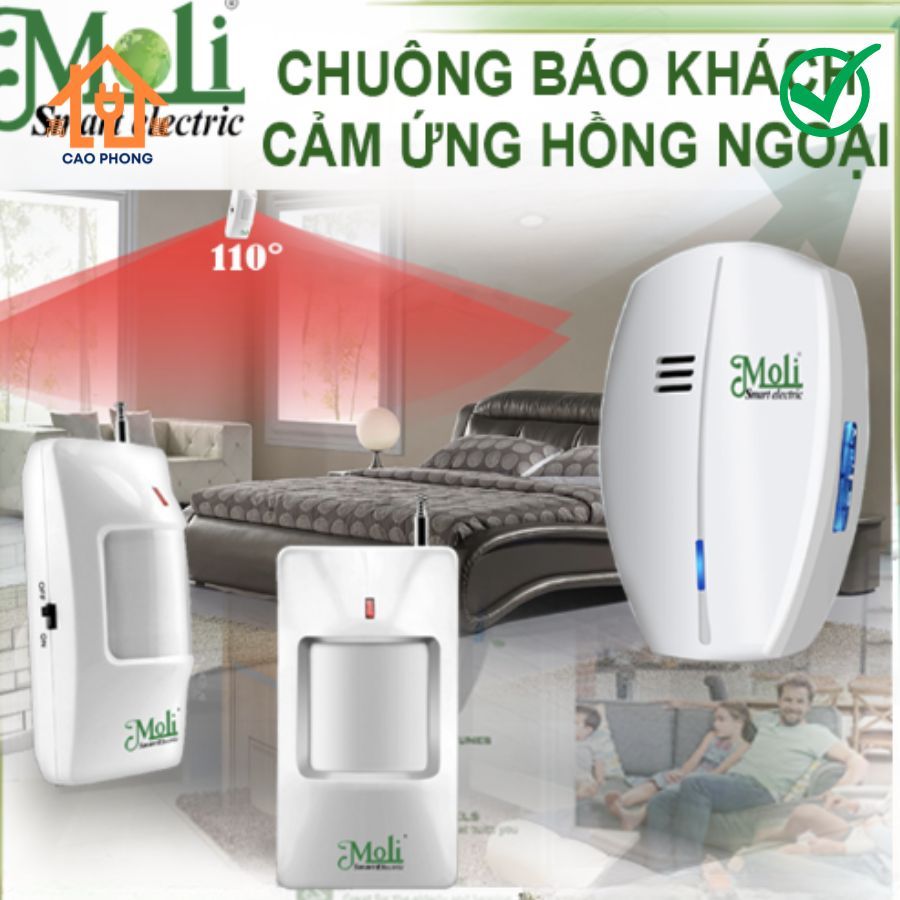 [ML-S323] Chuông báo khách hồng ngoại chống trộm không dây ML-S323 Moli | Shopee Việt Nam