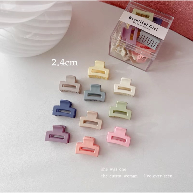 Kẹp Càng Cua Mini Nhỏ Kẹp Mái Dáng Vuông và Dáng Cong Màu Pastel Nhựa ...