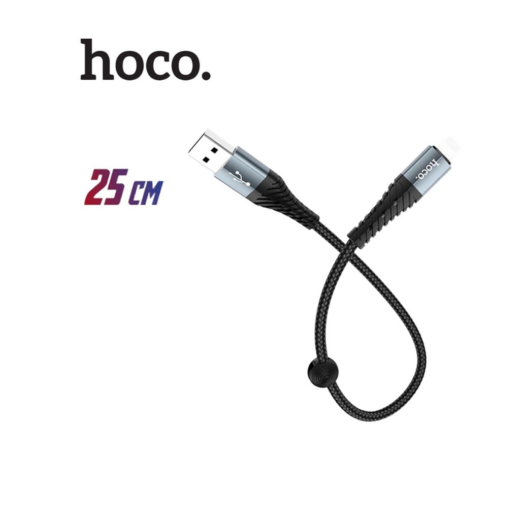 Cáp sạc nhanh 25cm Hoco X38 USB to IP truyền dữ liệu dùng cho ip6/7/8/X dài 25CM (Màu Đen ...