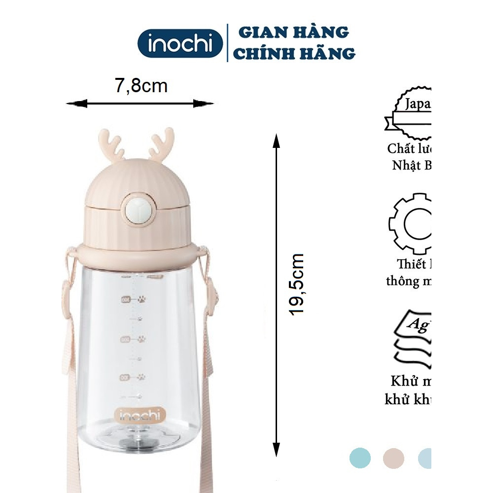 Bình nước Goki Rudy 450ml Chính hãng Inochi, an toàn cho bé khi sử dụng ...