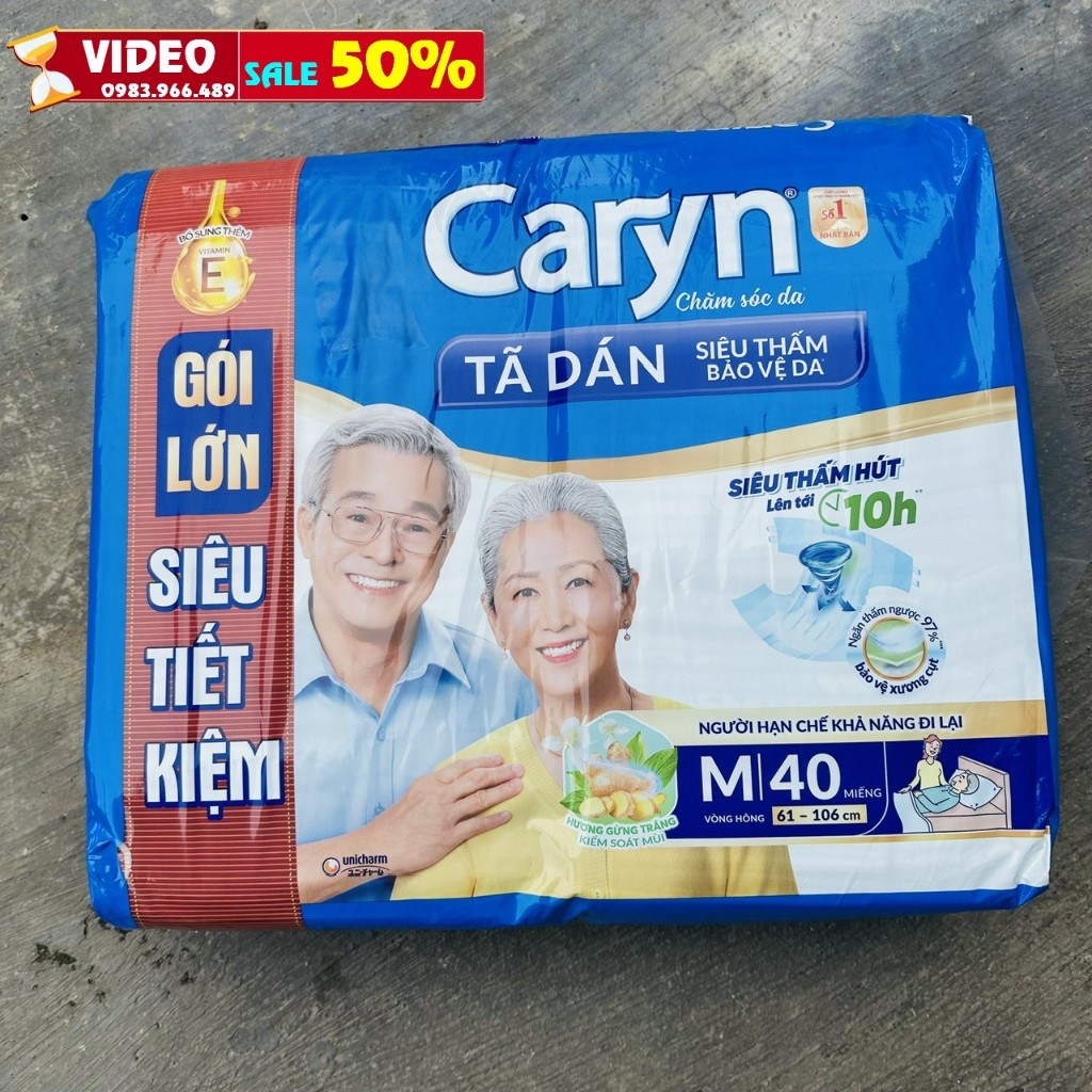 (Livetream) Bỉm già caryn M40 L40 XL40 (Bỉm dán) siêu thấm chống tràn # ... (Livetream) Bỉm già caryn M40 L40 XL40 (Bỉm dán) siêu thấm chống tràn # ...