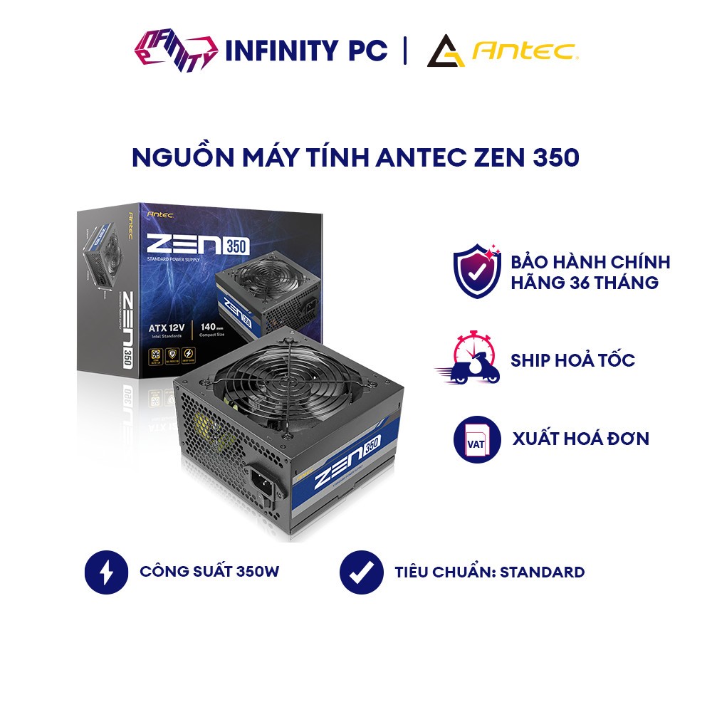 Nguồn Máy Tính Antec ZEN 350, Điện Áp 230V, Công Suất 350W, Chuẩn ...