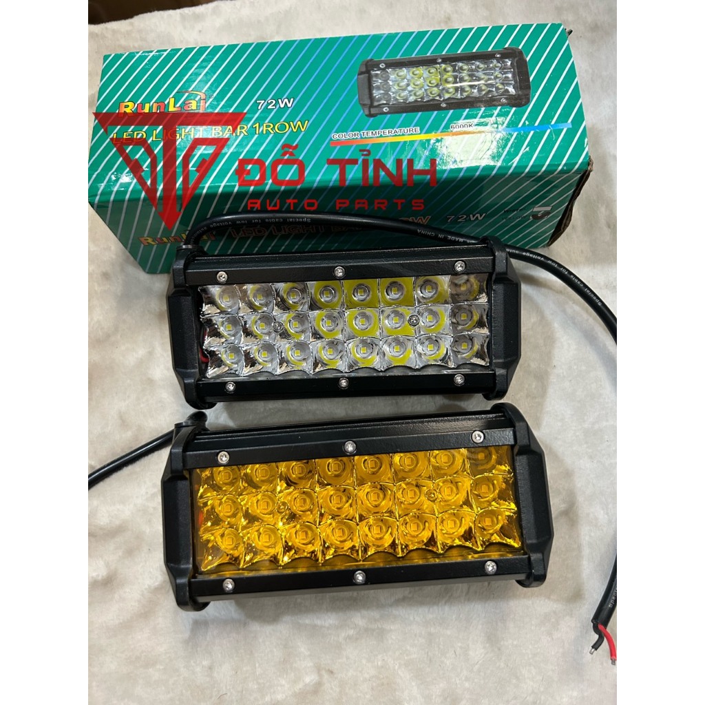 Đèn Led trợ sáng 3 hàng bóng 17cm RUNLAI. Đèn phá sương ô tô 12/24v 72w ...