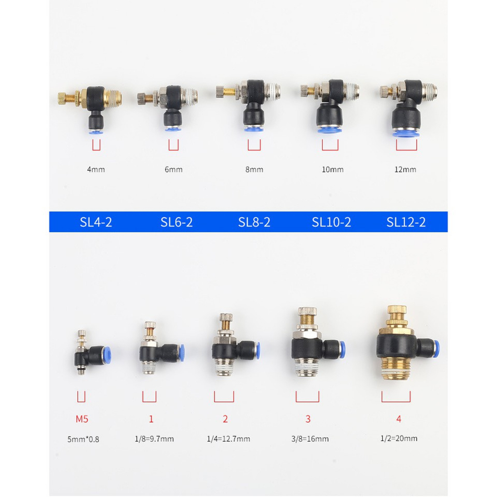 Van tiết lưu SL/ SC - Van điều chỉnh khí nén SL/SC - Van tiết lưu điều chỉnh khí nén ren ngoài ...