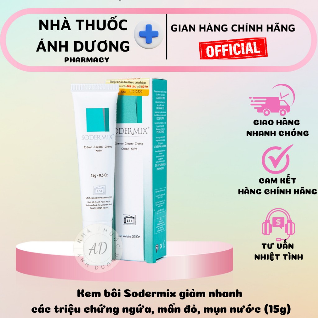 Kem Bôi Sodermix Hỗ Trợ Viêm Da Cơ Địa, Chàm Ngứa (Eczema), Tổ Đỉa ...