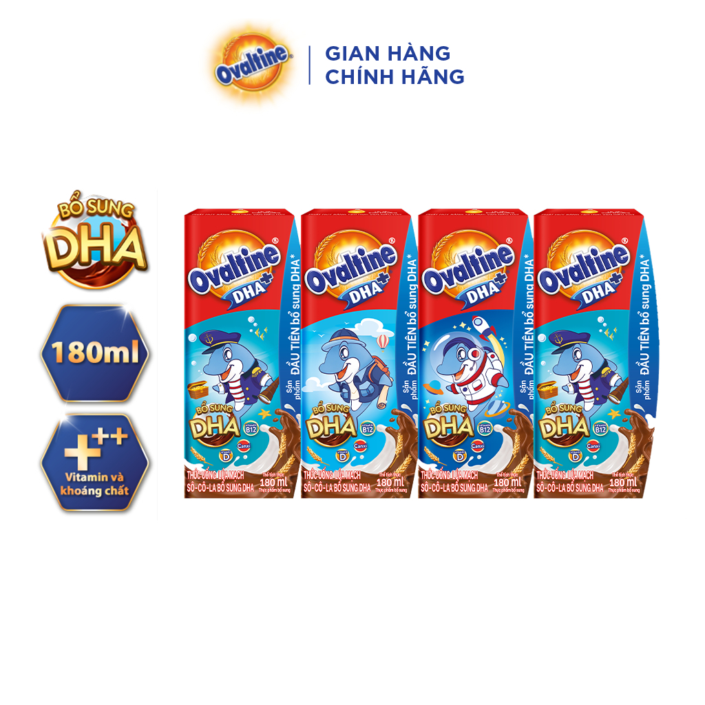 THÙNG 48 hộp Thức uống lúa mạch gấp 4 Canxi Ovaltine vị Socola (180ml x 48) - HÀNG CHÍNH HÃNG ...