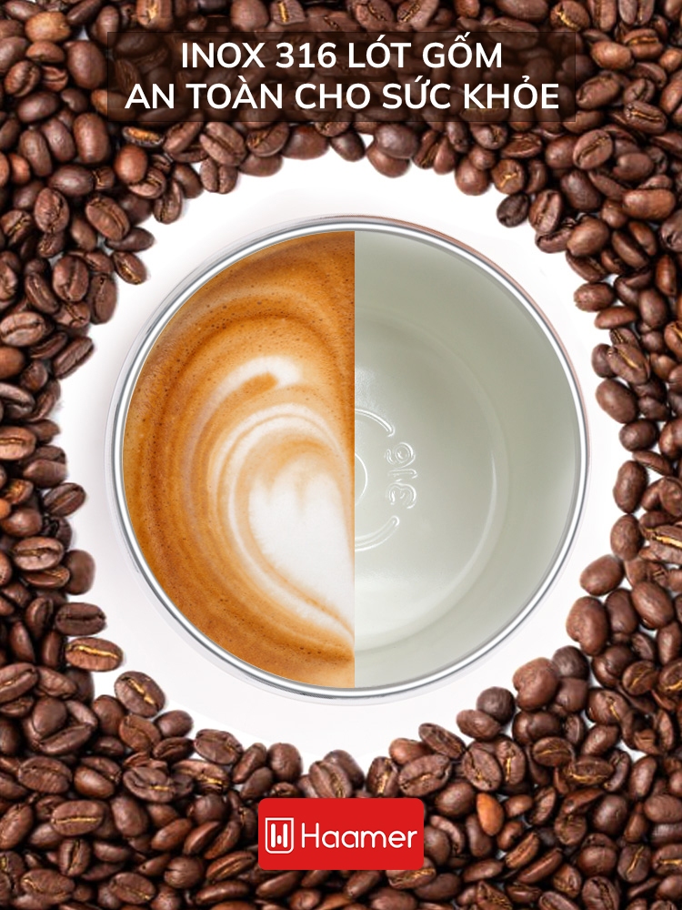 Cốc giữ nhiệt cao cấp Haamer INOX 316 lót gốm an toàn cho sức khỏe giữ nhiệt 6h-8h dung tích ...