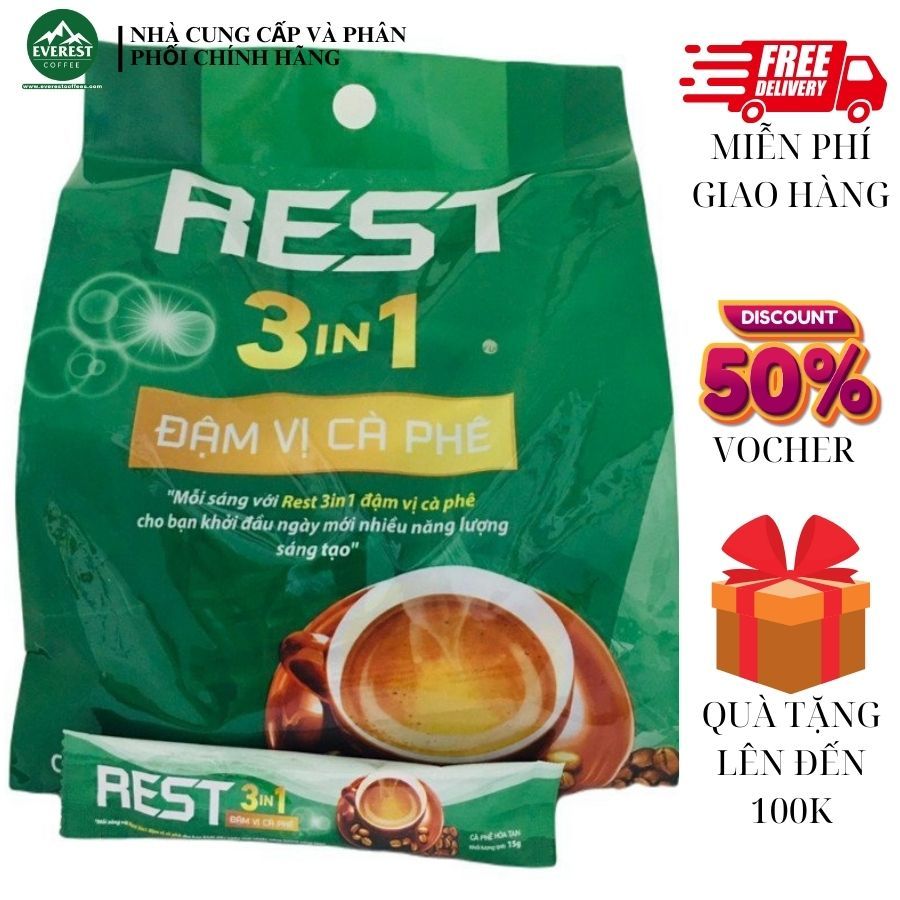 Cà Phê Sữa Hòa Tan REST 3IN1 EVEREST Coffee, Cafe Hòa Tan Đậm Vị Cà Phê ...