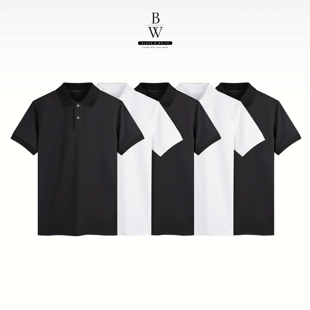 Áo Polo Nam BASIC Vải Cotton interlock xuất xịn, nam tính, thanh lịch, sang trọng - Black ...