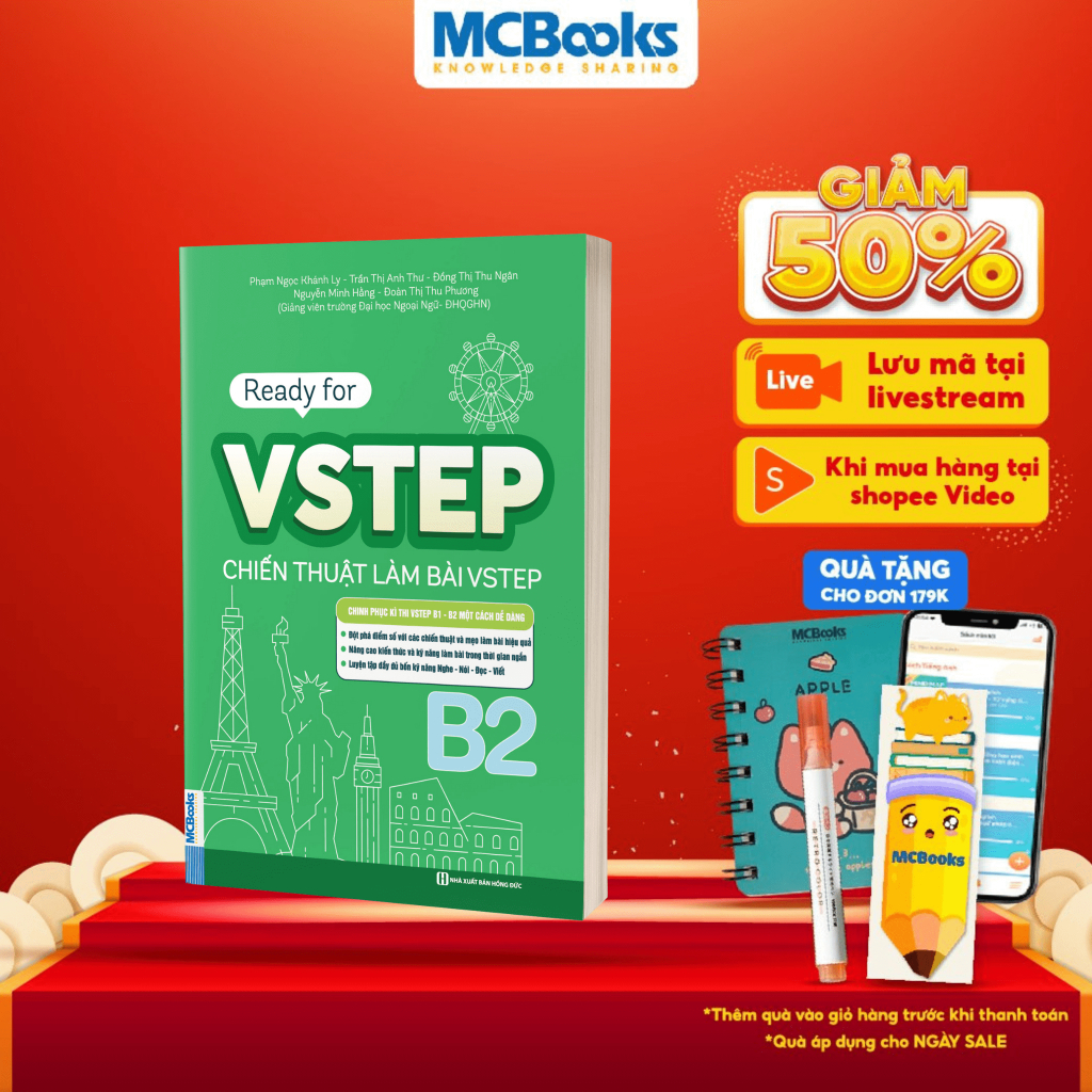 Sách - Ready for VSTEP Chiến thuật làm bài VSTEP B2 | Shopee Việt Nam