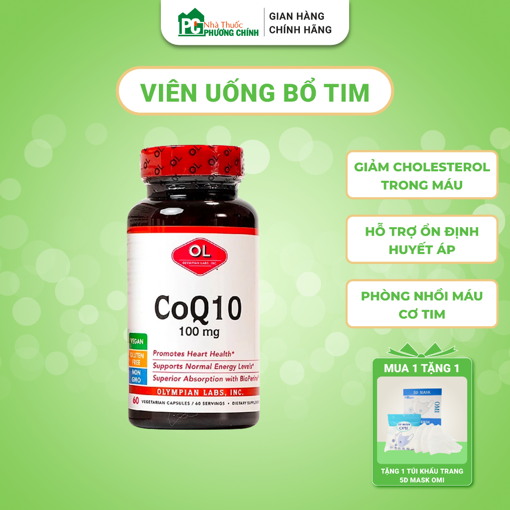 Viên Uống Bổ Tim Mạch CoQ10 100mg Olympian Labs - Giúp Giảm Cholesterol ...