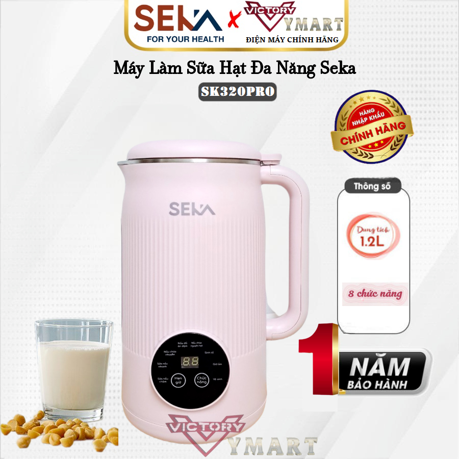 Máy Làm Sữa Hạt Mini Đa Năng 8in1 SEKA SK320 PRO 1,2 Lít Lưỡi Dao 10 Cánh - Bảo Hành Chính Hãng ...