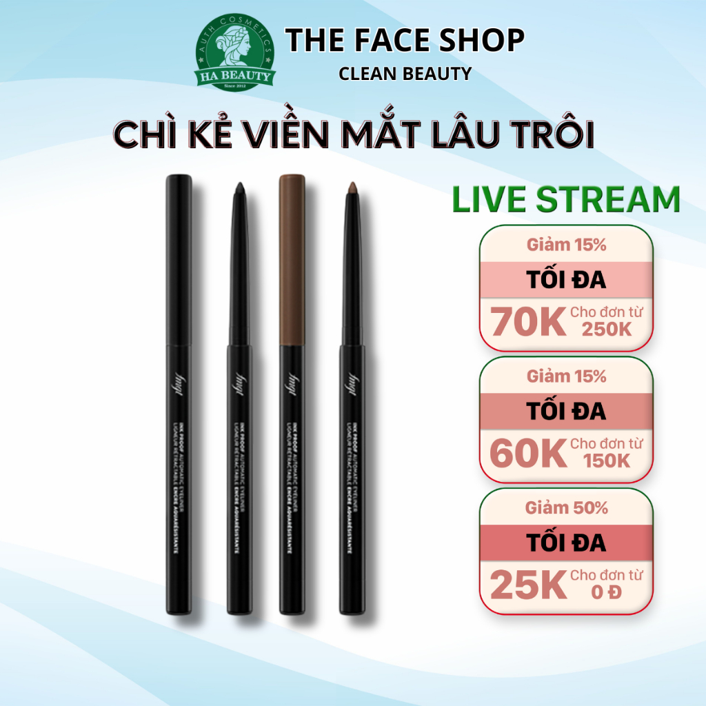 Chì kẻ viền mắt lâu trôi chống trôi The Face Shop fmgt Ink Proof ...
