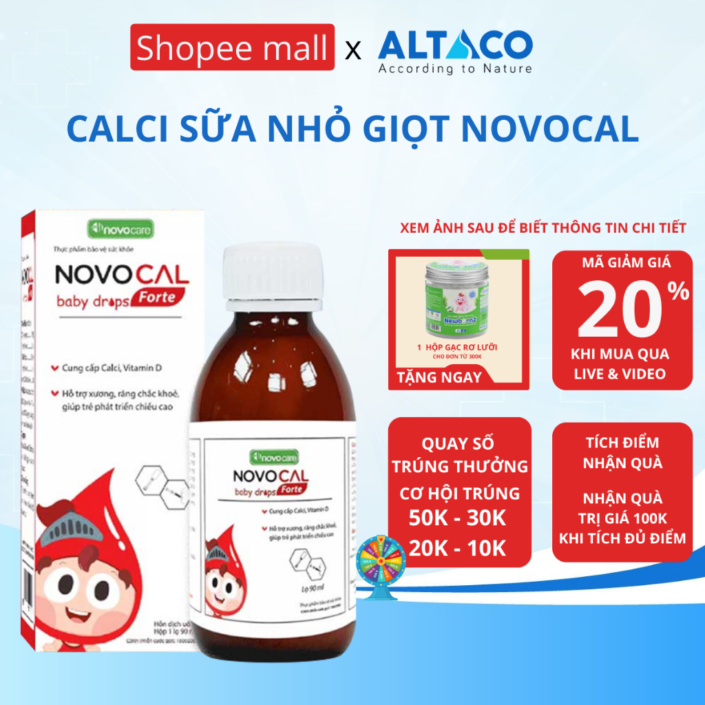 Siro Novocal Baby Bổ Sung Canxi Hữu Cơ, Vitamin D3 Tăng Cường Đề Kháng Hỗ Trợ Phát Triển Chiều ...