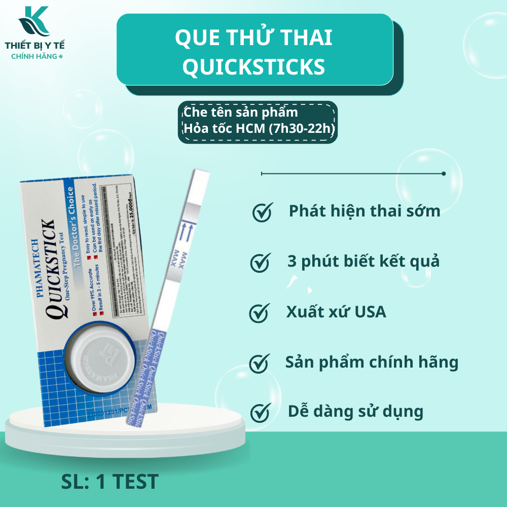 Que thử thai Quickstick USA phát hiện thai sớm, độ chính xác cao ...
