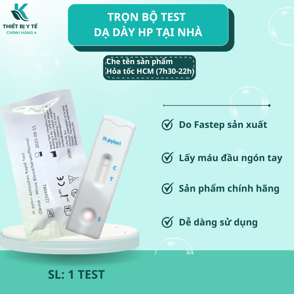 Que Test nhanh thử HP viêm Loét dạ dày tại nhà FASTEP MỸ (dạng khay ...
