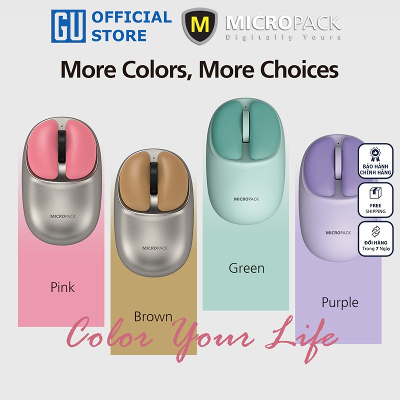 Chuột Không Dây MicroPack Lifestyle Dual Mode 2.4G + Bluetooth Wireless ...