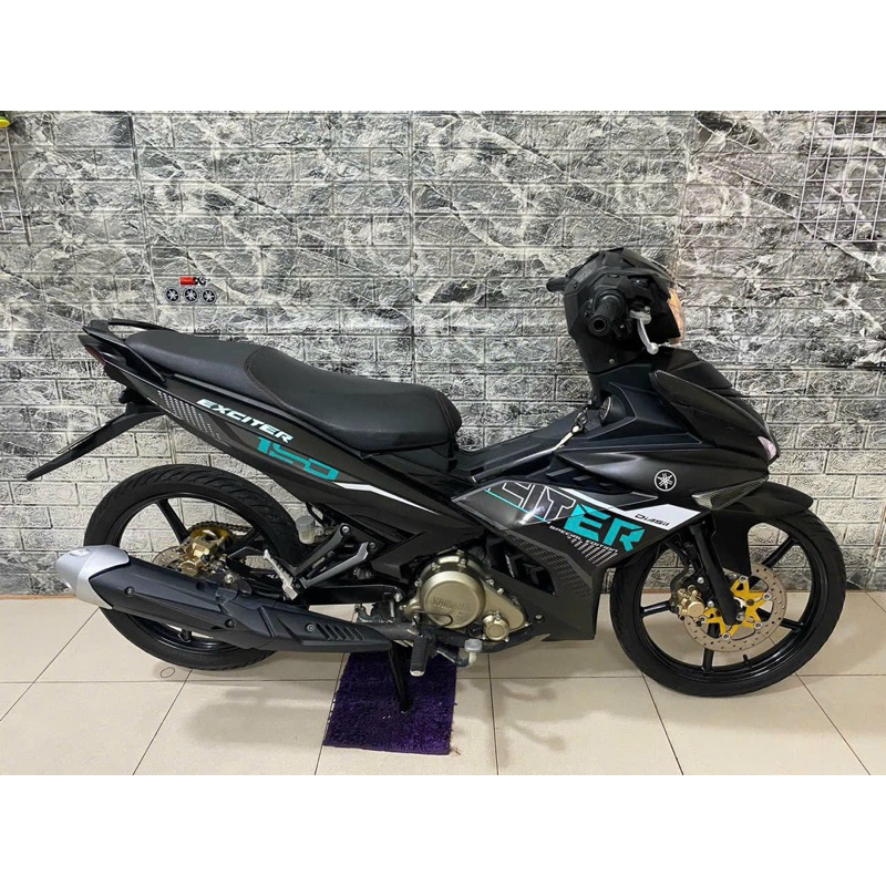 tem chế Ex 150 đen nhám chỉ xanh- Tem decal 3 lớp | Shopee Việt Nam