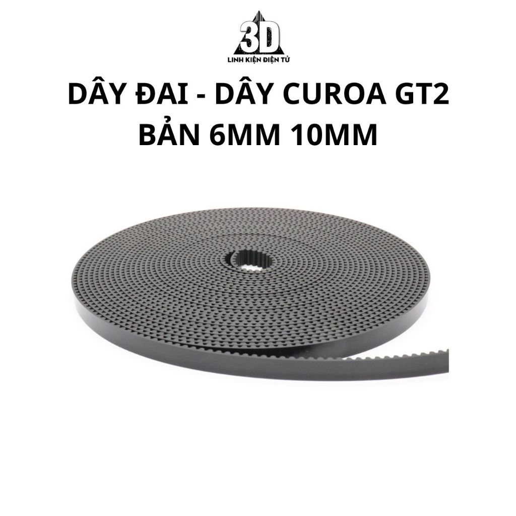 1m Dây đai - Dây curoa GT2 chất lượng cao bản 6mm 10mm dành cho máy in 3D, CNC | Shopee Việt Nam