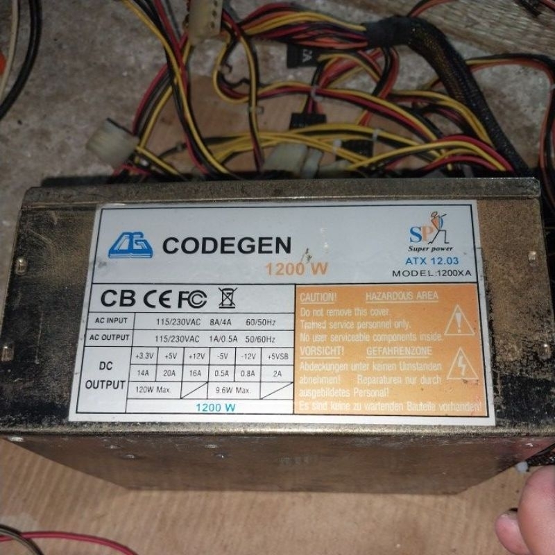 Nguồn atx Codegen model 1200xa cũ còn dùng ok | Shopee Việt Nam