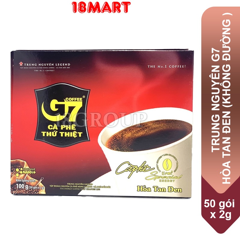Cà phê G7 hòa tan đen Hộp 50 gói x 2g. Trung Nguyên | Shopee Việt Nam