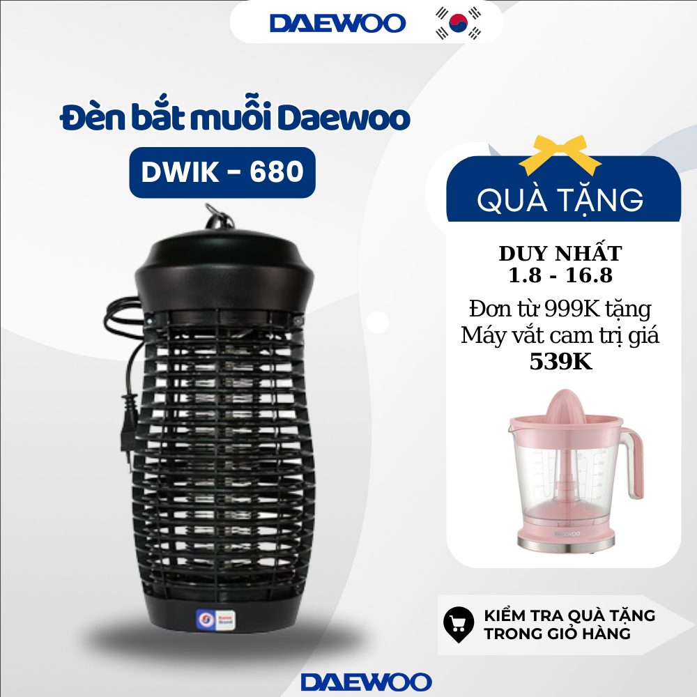 Đèn bắt muỗi Daewoo DWIK-680 tiết kiệm điện năng, bắt muỗi hiệu quả ...