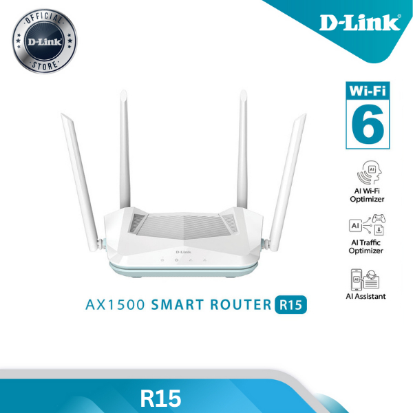 Thiết bị Router WiFi 6 D-Link AX 1500MBPS R15 (4 Anten)_ Hàng chính ...