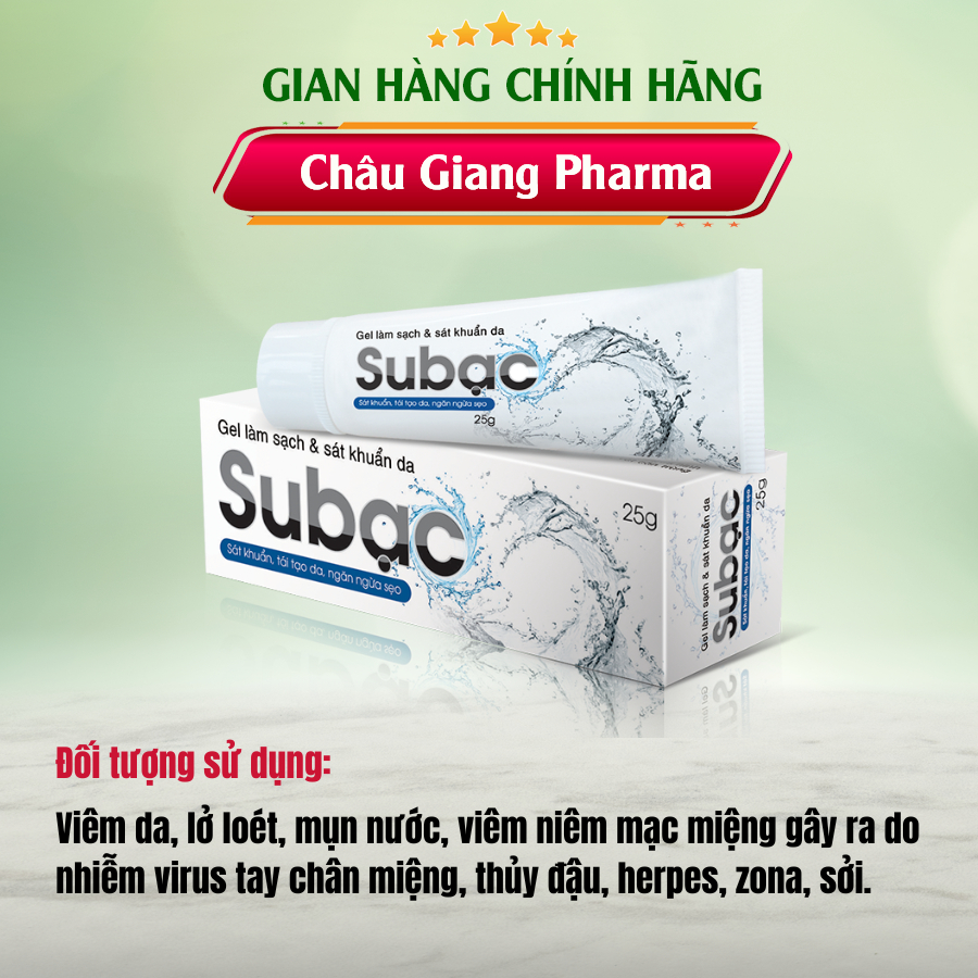Gel Làm Sạch Và Sát Khuẩn Da Subạc - Dược phẩm Á Âu - Tuýp 25g | Shopee ...