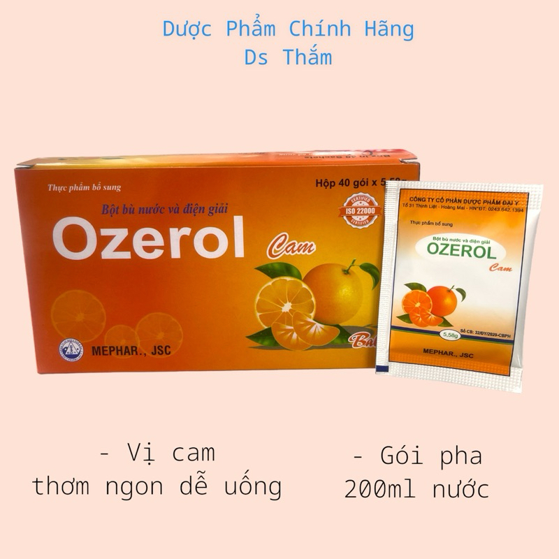 Bột bù nước và điện giải Ozerol vị Cam ( hộp 40 gói ) | Shopee Việt Nam