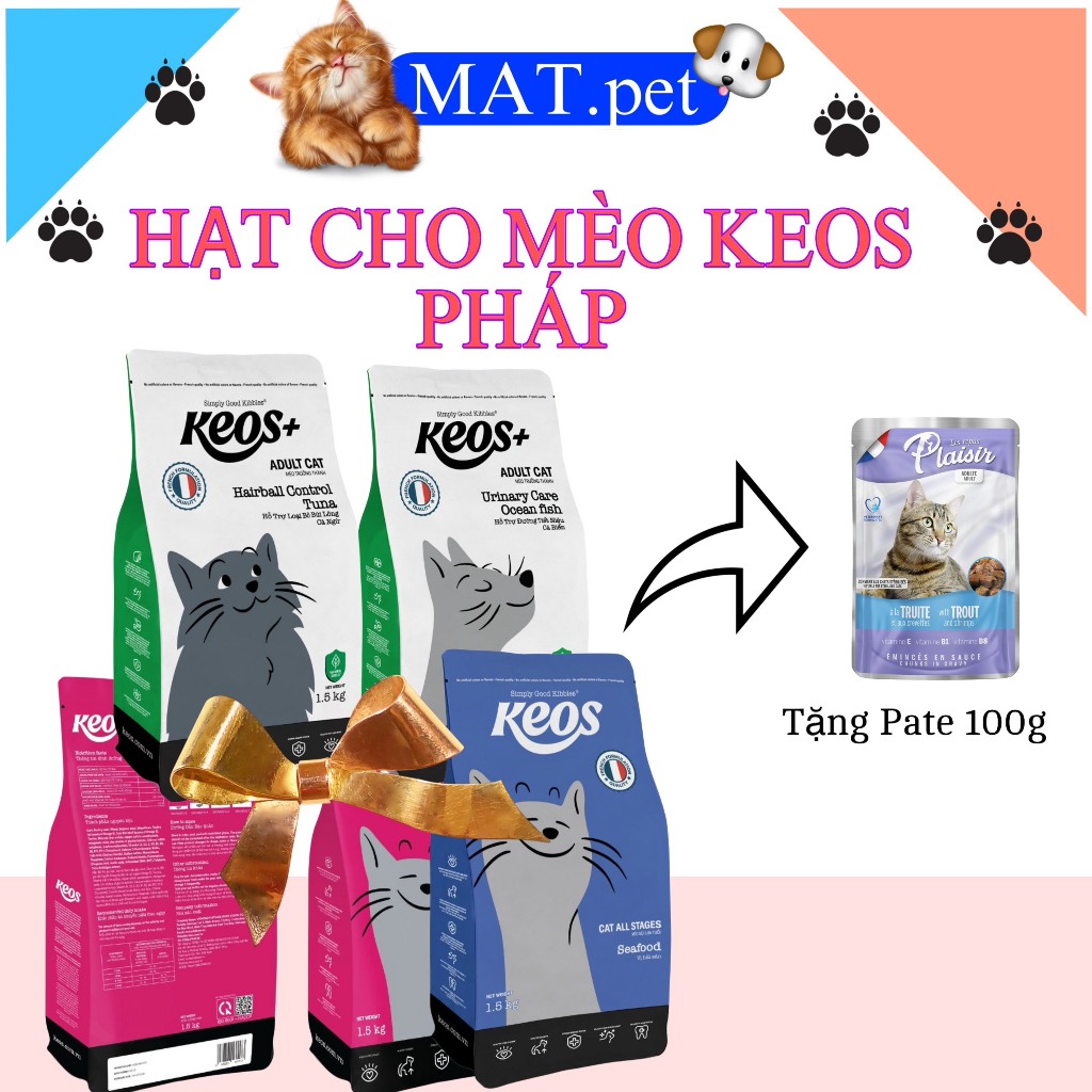 (1.5Kg) Thức Ăn Hạt Cho Mèo Keos Giúp Tiêu Búi Lông, Tiết Niệu | Shopee Việt Nam
