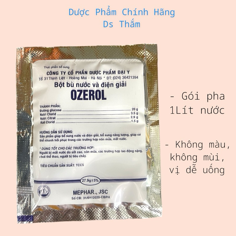 Bột bù nước và điện giải Ozerol gói pha 1Lít nước | Shopee Việt Nam