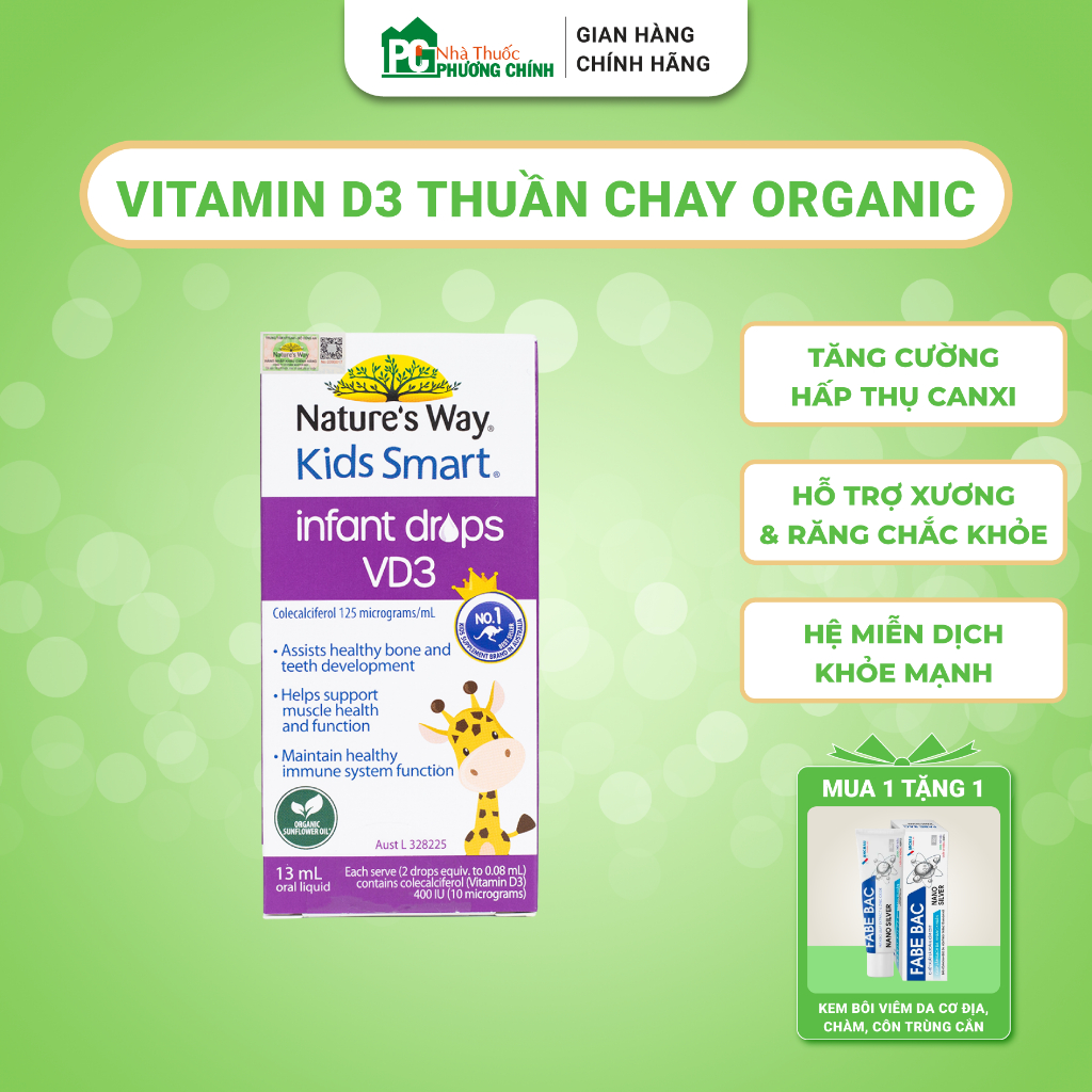 D3 Thuần Organic Nature's Way Kids Smart Infant Drops VD3 - Bổ Sung ...