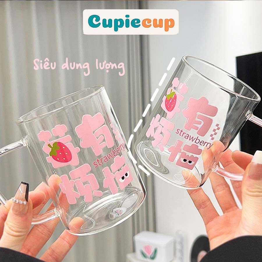 Cốc Thủy Tinh Có Quai, Ly Uống Nước Dễ Thương Phong Cách Hàn Quốc ...