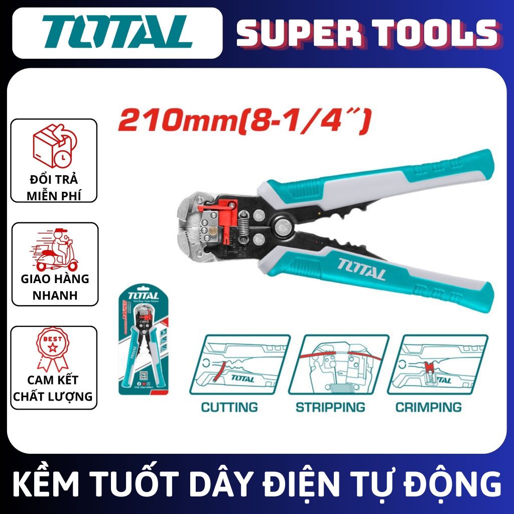 ĐỒ NGHỀ TOTAL Kềm tuốt dây điện tự động 3 IN 1 THT15246 | Shopee Việt Nam