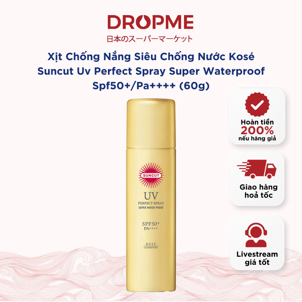 Xịt Chống Nắng Siêu Chống Nước Kosé Suncut Uv Perfect Spray Super Waterproof Spf50+/Pa++++ (60g ...