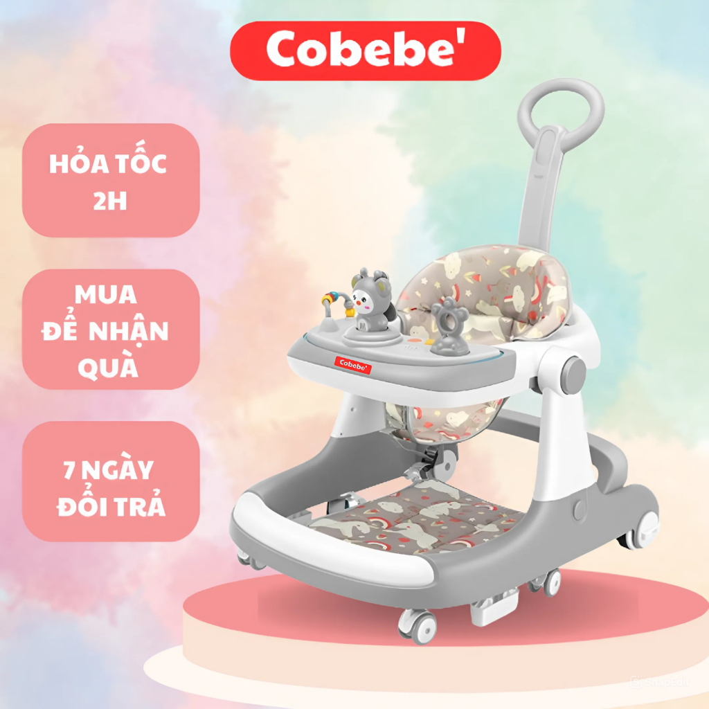 Xe Tập Đi Cho Bé Cocobe' LS-3 Chữ U,3 Trong 1,Ngồi Tập Đi,Đẩy Tay Tập ...