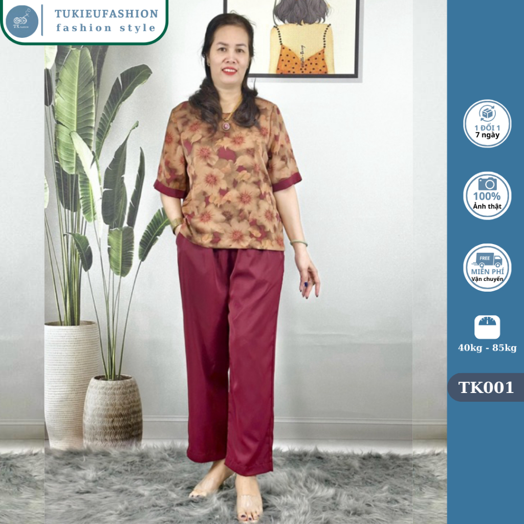 Bộ Trung Niên Lụa Mango Cho Mẹ cho Bà TK001 | Shopee Việt Nam