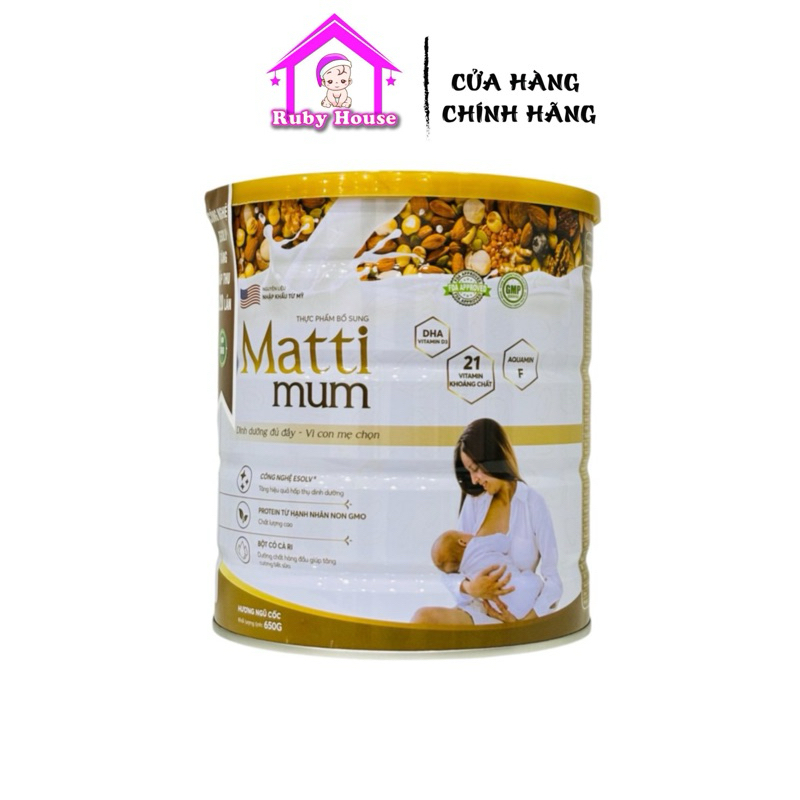 [Chính hãng] Sữa hạt Matti Mum lợi sữa lon 650g -kích sữa cho mẹ sau ...